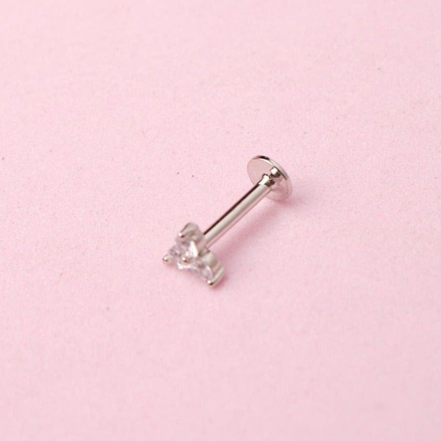 Piercing Casia - Cristal - Silver - 5 mm – Lazzo Perú